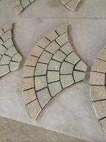 China Fan Shape Type Beige Natural Paving Stones 10 X 10 X 3cm Common Size for sale