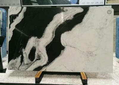 China Book Matched Marble Stone Floor Tiles , Smooth Black And White Marble Tile for sale