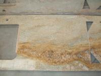 China Customized Prefab Bathroom Countertops , Imperial Gold Premade Vanity Tops for sale