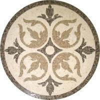 China Solid Surface Marble Medallion Floor Tile , Decorative Custom Floor Medallions for sale