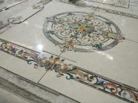 China Polished Marble Decorative Tile Medallions , Lobby Hall Stone Tile Medallions for sale