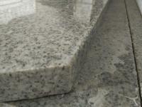 China Light Grey Stone Stair Treads And Risers , 7.5 Hardness Granite Stone Stairs for sale