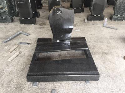 China Unique Upright Granite Headstones , European Style Black Headstones For Graves for sale