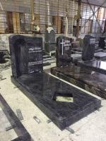 China Granite Headstones And Grave Markers , Tombstone Black Polished Granite Headstones for sale