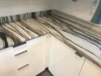 China Residential kitchen remodelling Customized engineering Quartz Stone Countertops for sale