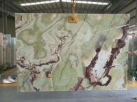 China Green grey yellow tiger onyx white marble natural stone slab for sale