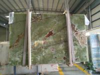 China Green grey yellow tiger onyx white marble natural stone slab for sale