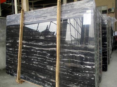 China Portoro Black Marble Slab , Solid Surface Marble Sheets For Walls / Floor for sale