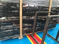 China Portoro Black Marble Slab , Solid Surface Marble Sheets For Walls / Floor for sale