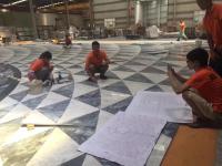 China Decorative Marble Floor Medallions Border Designs Customized Shape for sale