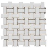 China Onyx White Chevron Mosaic Tile , 7 / 8mm Thick Bathroom Stone Mosaic Tile for sale