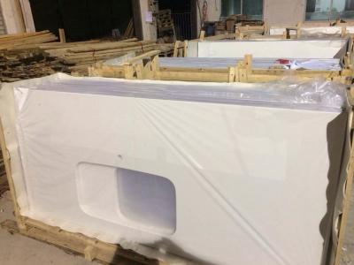 China Smooth Quartz Bathroom Vanity Tops 0.75