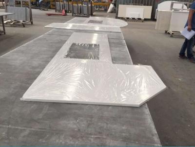 China Prefabricated Solid Quartz Stone Countertops Beveled Processed Edge for sale
