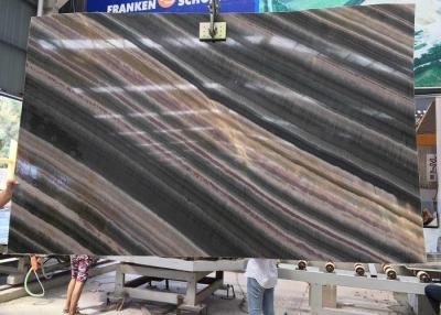 China Brown Book Match Marble  Natural Stone Slabs Random Edges SGS Standard for sale