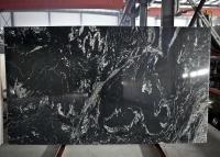 China Fantasy White Black Natural Stone Slabs Polished / Custom Surface for sale