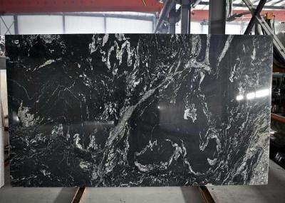 China Fantasy White Black Natural Stone Slabs Polished / Custom Surface for sale