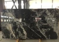 China Fantasy White Black Natural Stone Slabs Polished / Custom Surface for sale