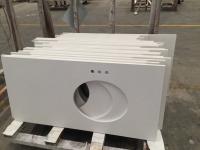 China Single Sink Quartz Stone Countertops , Flat / Eased Edge Prefab Quartz Vanity Tops for sale