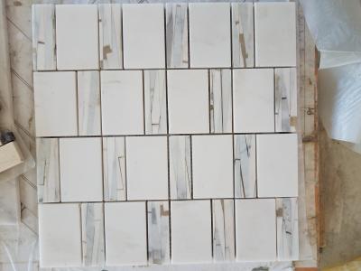 China Modern Marble Mosaic Wall Tile , 300 X 298mm Sheet Natural Stone Mosaic Tile for sale