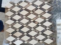 China Carrara White Bathroom Marble Mosaic Tile Chevron Pattern SGS Standard for sale