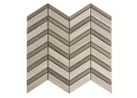 China Natural Stone Basket Weave Tile , Polished White Grey Stone Mosaic Tiles for sale