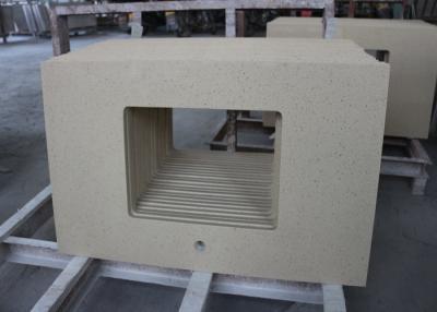 China High Density Quartz Bathroom Sink Tops Pure Pearl White Crystal Color for sale