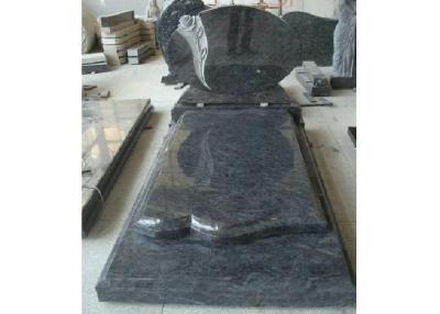 China Blue Polished Graveside Monuments Headstones Unique Personalized Design for sale