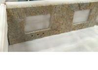 China Golden Solid Granite Countertops , Kitchen / Bathroom Granite Countertop Slabs for sale