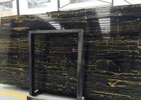 China Gold Veins Black Marble Kitchen Floor Tiles Polished Surface Finishing for sale