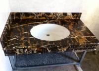 China Gold Black Portoro Marble Slab , Marble Slab For Kitchen / Bath Worktop for sale