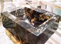 China Gold Black Portoro Marble Slab , Marble Slab For Kitchen / Bath Worktop for sale