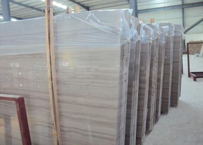 China Grey Wooden Vein Natural Marble Tile Flat Edge Indoor / Outdoor Suit for sale