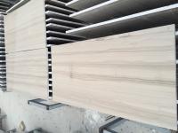 China Grey Wooden Vein Natural Marble Tile Flat Edge Indoor / Outdoor Suit for sale