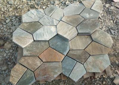 China Outside Block Paving Stones , Hard Quartzite Slate Paver Stepping Stones for sale