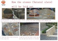 China Outside Block Paving Stones , Hard Quartzite Slate Paver Stepping Stones for sale