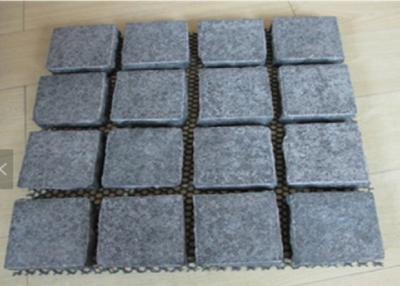 China Black Basal Cobble Paving Bricks , Landscape Black Granite Paving Stones for sale