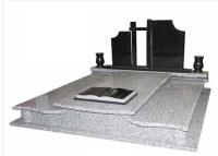 China Grey Granite Memorial Headstones Above 90 Degree Polished Surface for sale