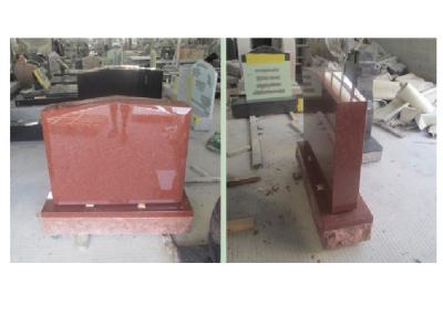 China Red Polished Sketch Granite Memorial Headstones 37.6Mpa Bending Strength for sale