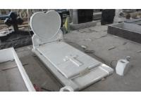 China White Pearl Monument Grave Markers , Marble Sketch Simple Headstones For Graves for sale
