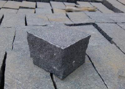 China Natural Split Black Outdoor Paving Stones , Granite Grey Black Paving Stones for sale
