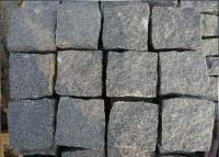 China Natural Split Black Outdoor Paving Stones , Granite Grey Black Paving Stones for sale