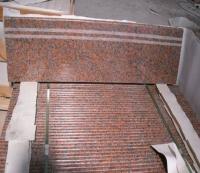 China Red Straight Granite Step Treads For Indoor Outdoor Step Finish Optional for sale