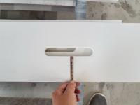 China Man Made Solid Stone Countertops Skirting Apron Tissue Holes Custom Stone Form for sale