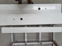 China Man Made Solid Stone Countertops Skirting Apron Tissue Holes Custom Stone Form for sale