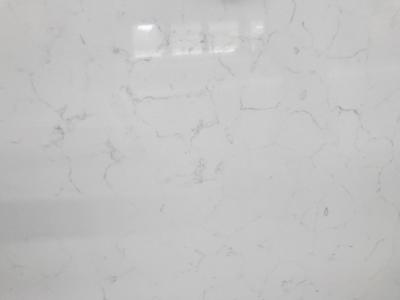 China Marble Like Vein Engineering Bianco Carrara Countertop , Hard White Quartz Worktop for sale