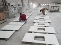China Pure White Quartz Bathroom Vanity Tops Eased / Other Edge Optional for sale