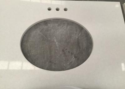 China Pure White Quartz Kitchen Worktops 20 / 30mm Thickness Stain Resistant for sale