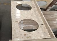 China White Quartz Countertops With Aqua And Brown Flecks kitchen countertops for sale
