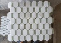 China White marble hexagon mosic tile 10mm Thickness For Bathroom / Kitchen for sale