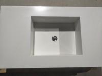 China White quartz integral basin sink for hospitality renovation for sale